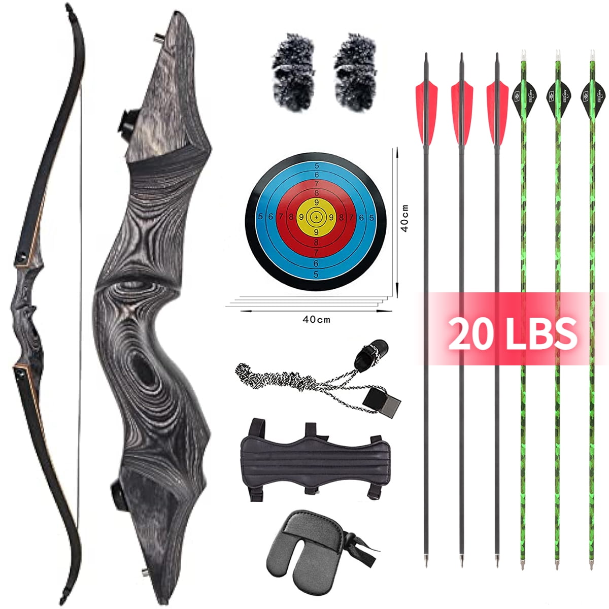 Customer reviews for BLACKHUNTER Recurve Bow Set 20-60LBS for Adult ...