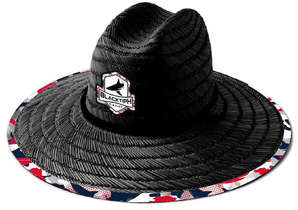 BLACKTIPH Straw Hat - Red White and Blue Shark Camo- Black - Walmart.com