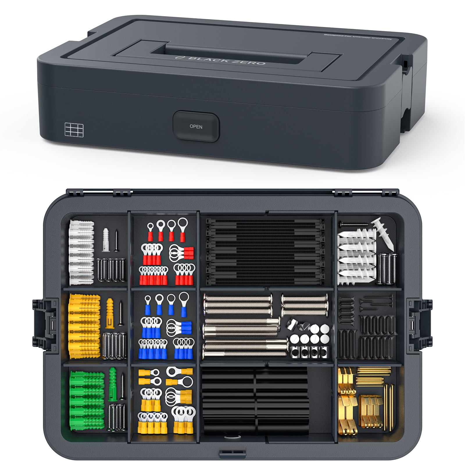 BLACKZERO Mechanics Tools Kit Parts Storage Case Tools Box Organizer ...