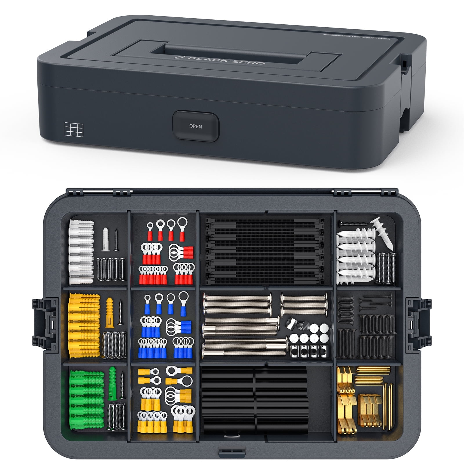 BLACKZERO Mechanics Tools Kit Parts Storage Case Tools Box Organizer ...