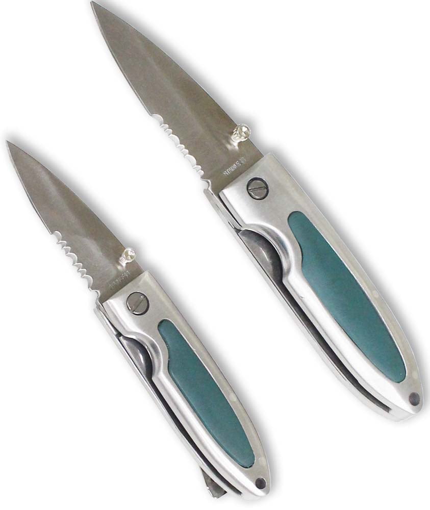 BLADE PRO 2 Pc Stainless Steel Pocket Knife Set | 3" (7.6 cm) & 3.75 ...