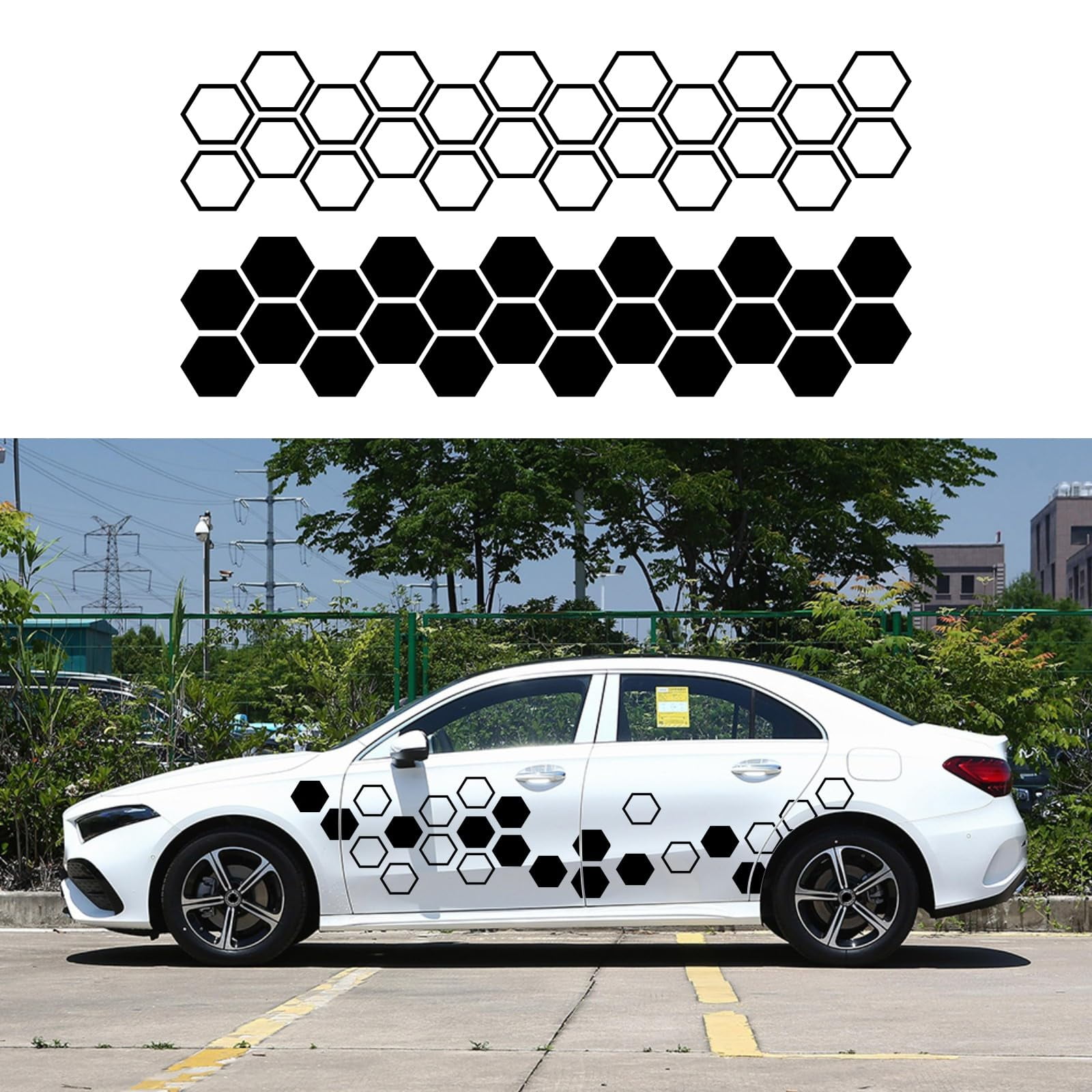 BLAJR 48PCS Grid Graphics MMF7 Car Sticker Cellular Graphics Sticker ...