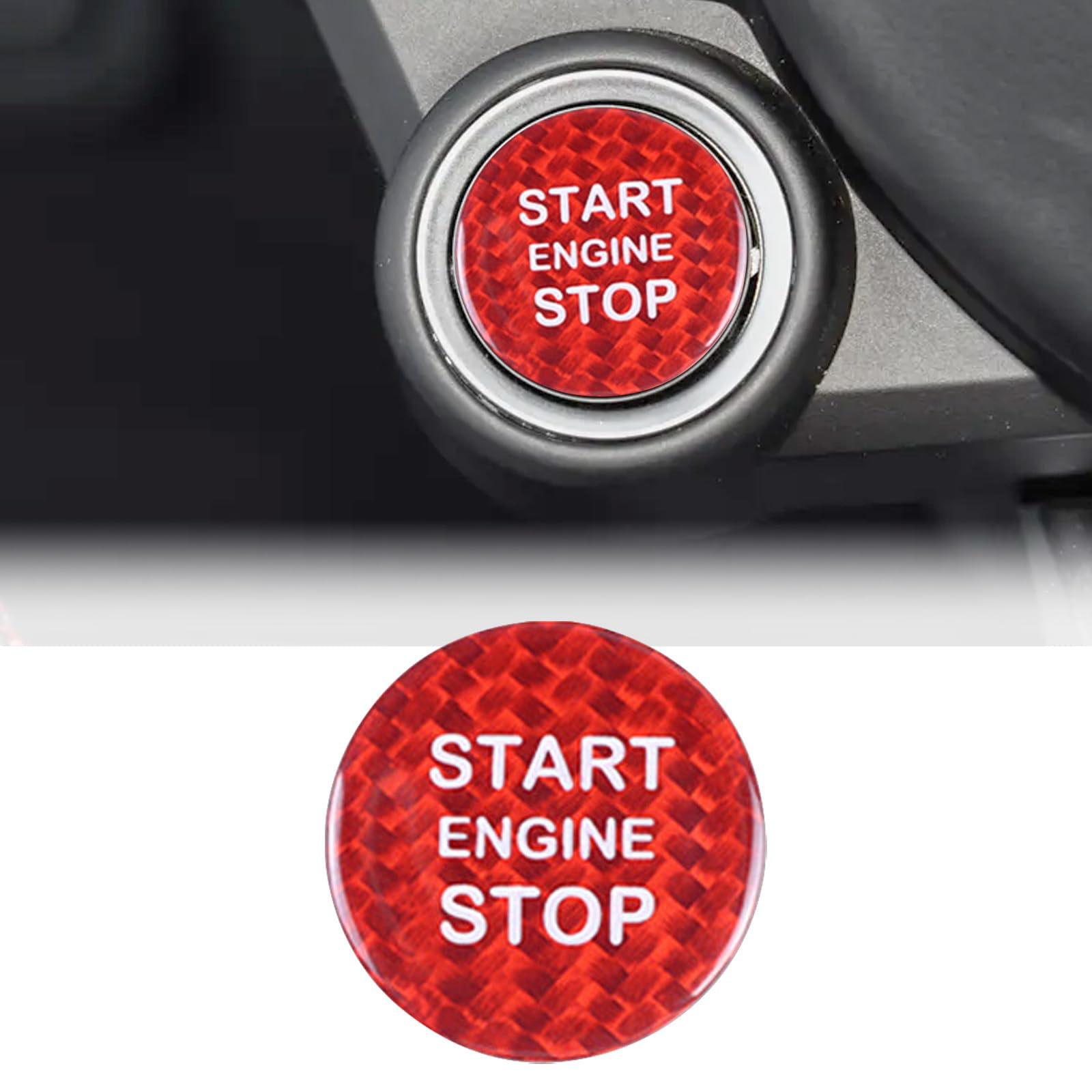 BLAKAYA Compatible with Engine KEF16 Start Stop Button Sticker Carbon ...