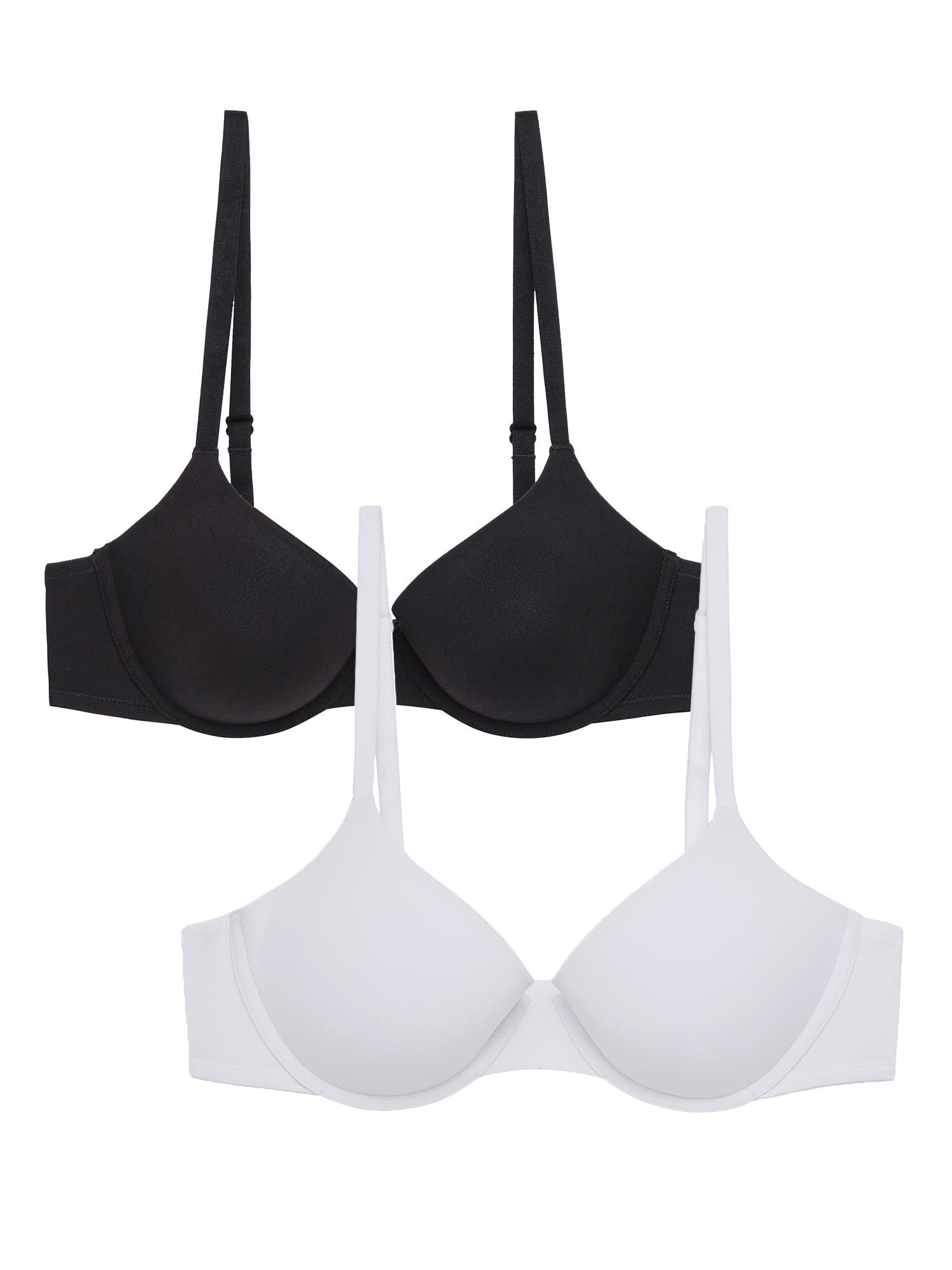 BLAKE & CO. 2 Pack Junior's Micro Underwire Push Up Bra with Adjustable ...