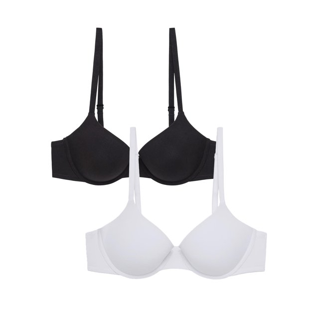 BLAKE & CO. 2 Pack Junior's Micro Underwire Push Up Bra with Adjustable ...