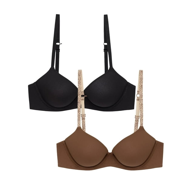 BLAKE & CO. 2 Pack Junior's Micro and Lace Underwire T-Shirt Bra with Adjustable Straps, Sizes ...