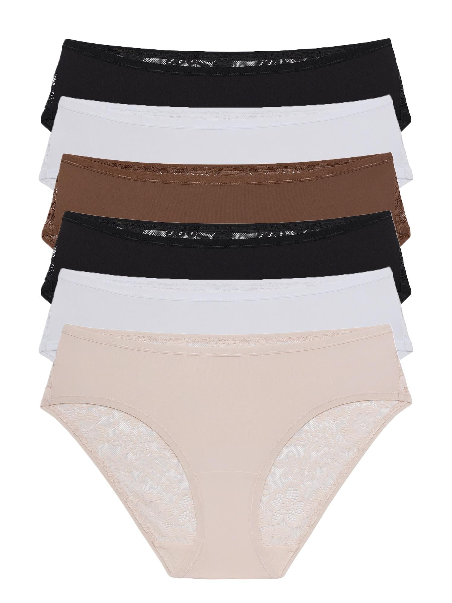 BLAKE & CO. 6 Pack Junior’s Micro and Lace Hipster Underwear, Sizes S-2X - Walmart.com