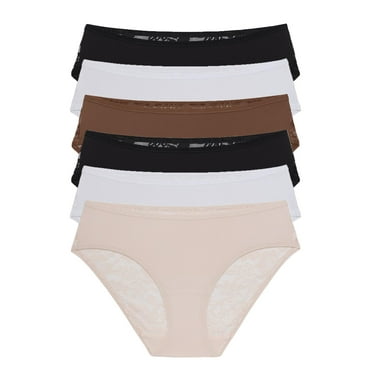 BLAKE & CO. 6 Pack Junior’s Micro and Lace Cheeky Underwear, Sizes S-2X ...