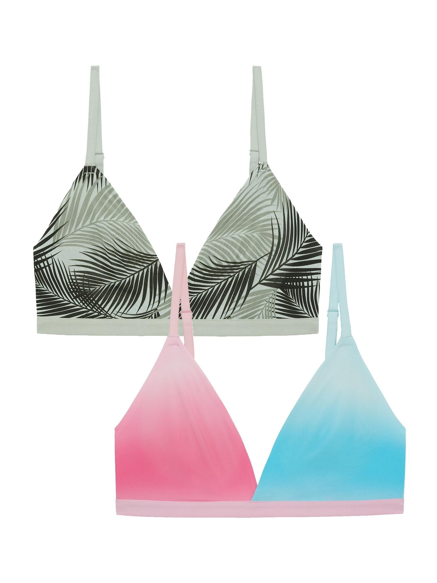 BLAKE & CO. Women’s 2-Pack Wire Free Micro Triangle Back Close Bralette ...