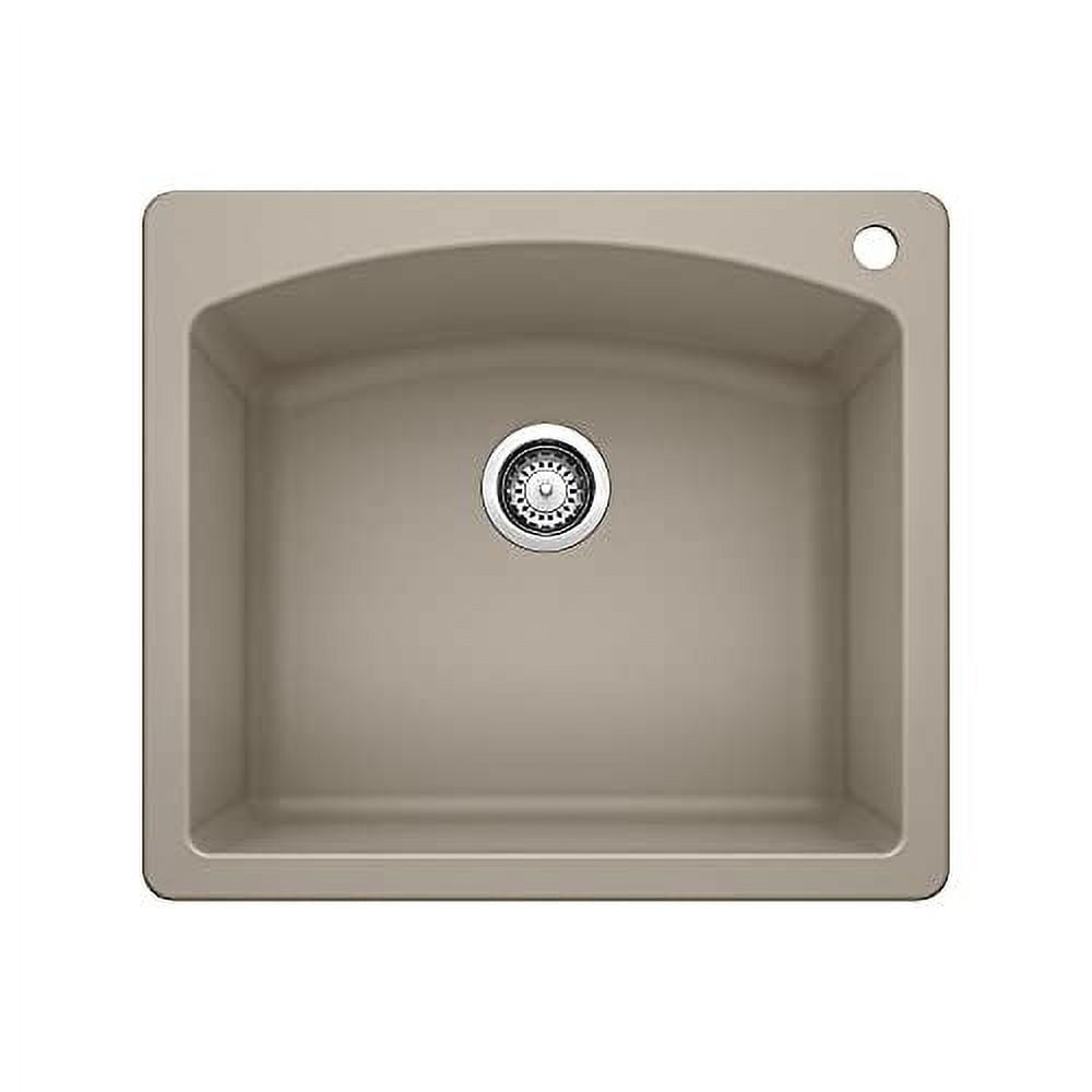 BLANCO 440211 Truffle Silgranit 25in Rectangle Single Basin Sink ...