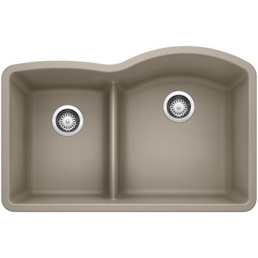 Blanco DIAMOND Equal Double Dual Deck SILGRANIT Sink Anthracite ...