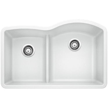 Blanco 402322 Ikon 33" Farmhouse Double Basin Silgranit Kitchen Sink ...