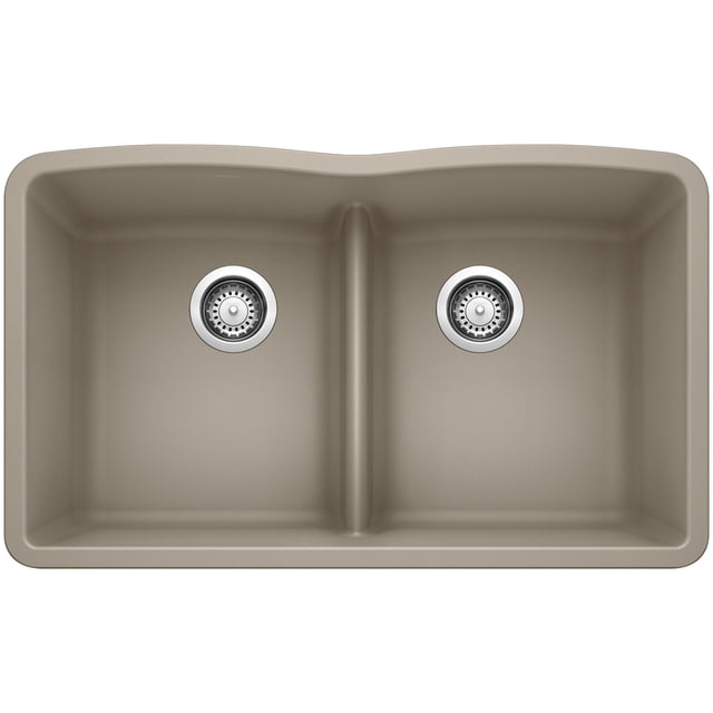 BLANCO DIAMOND Equal Double Low Divide Undermount - Truffle - Walmart.com