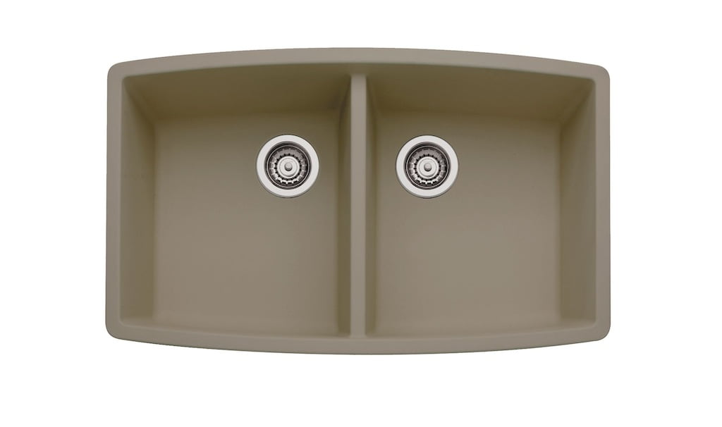 BLANCO PERFORMA Truffle Stainless Steel 10in Double Bowl Undermount ...