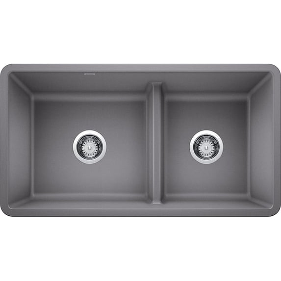 BLANCO PRECIS 1.75 Low Divide Undermount - Metallic Gray - Walmart.com