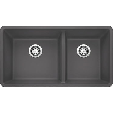 Blanco PERFORMA Medium 1-3/4 with Low Divide SILGRANIT Sink Truffle ...