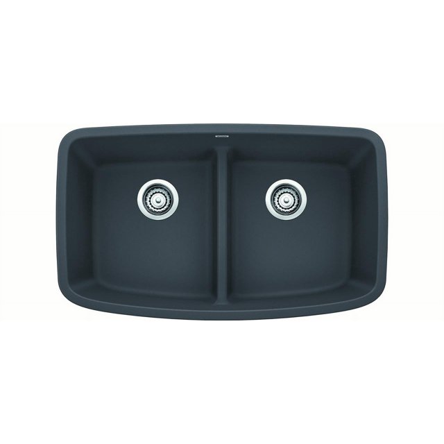 BLANCO VALEA Equal Double Low-Divide Undermount - Cinder - Walmart.com
