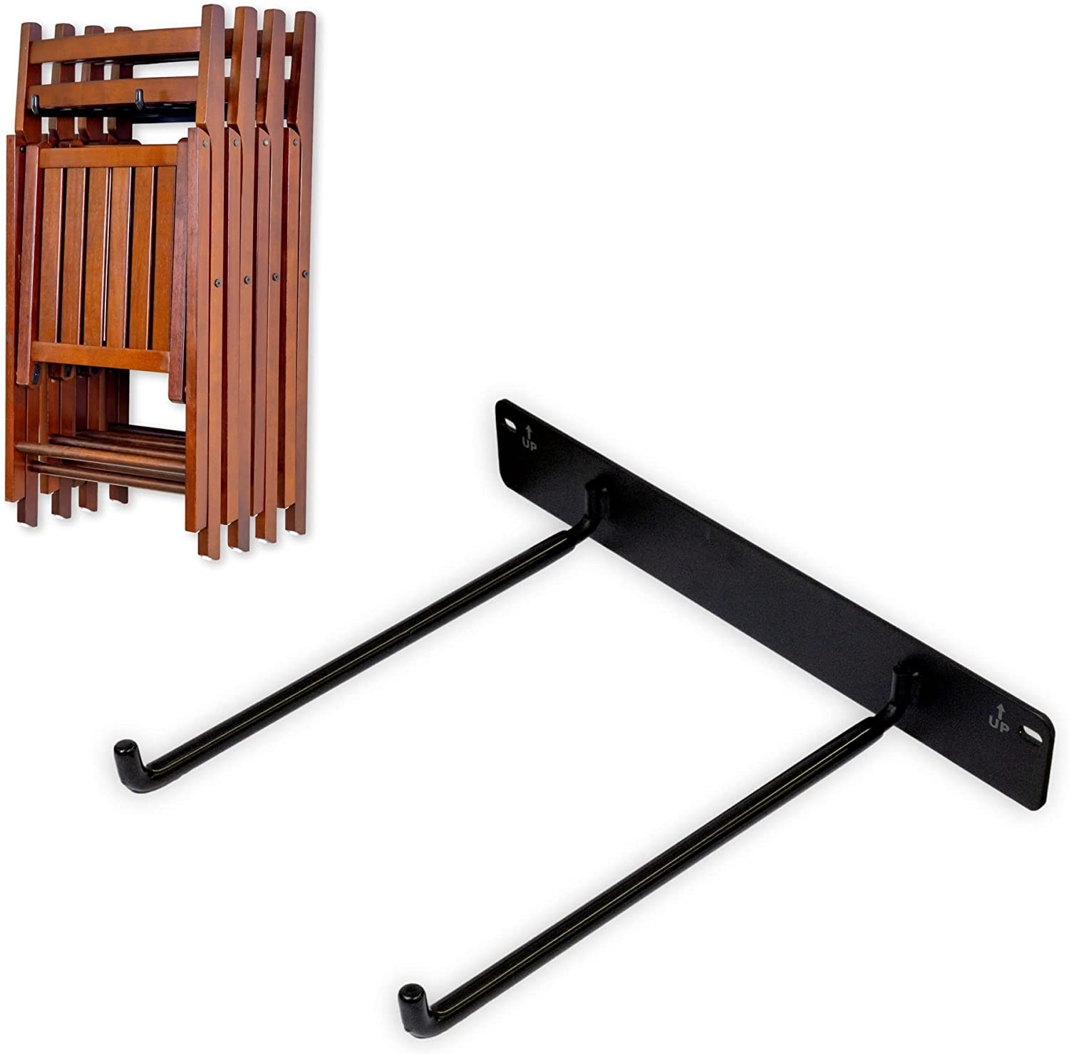 BLAT Chair Single Storage Rack, Wall Mount Hooks, Holds 50 lbs, Folding ...