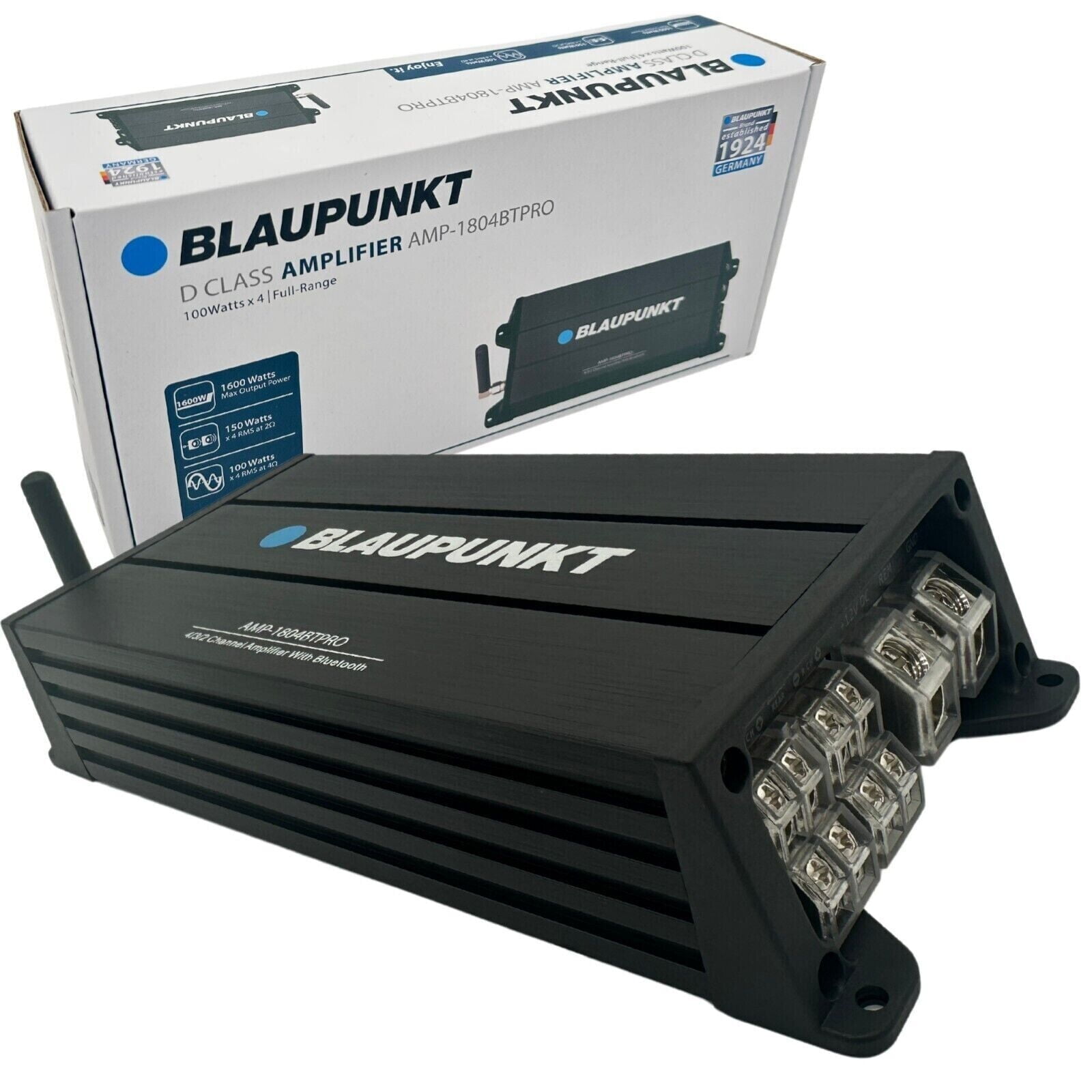 BLAUPUNKT 1804BT PR Car Audio 4-Channel Class D 1600W Amplifier w ...