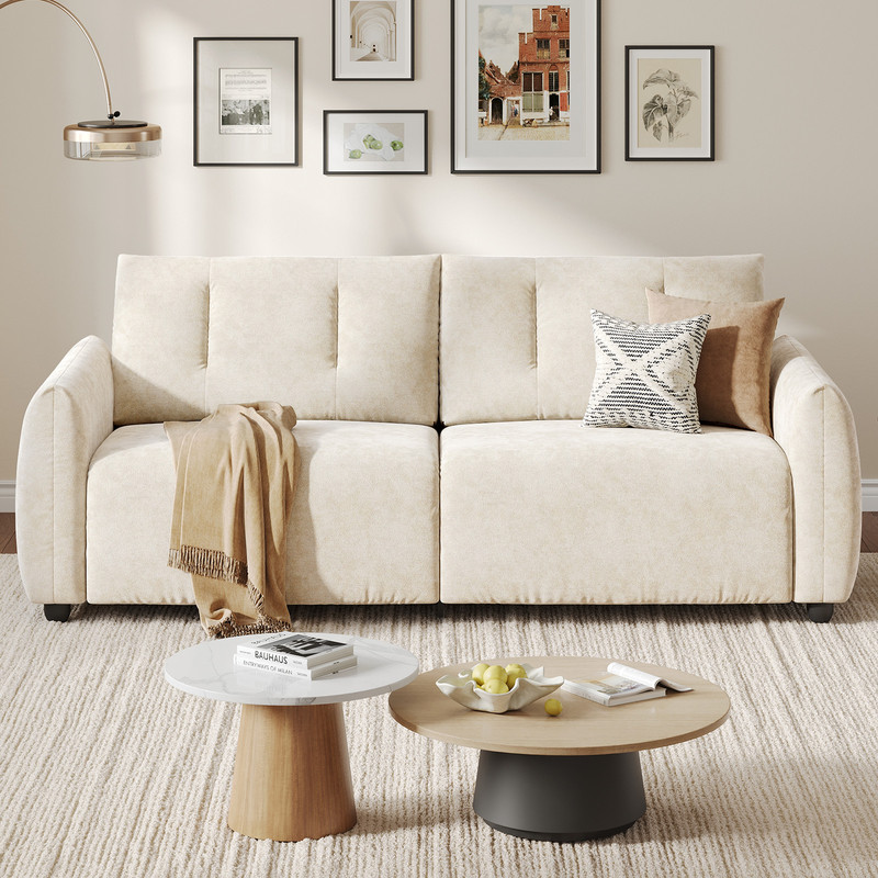 BLAZANT 84.5 Inch Loveseat Sofa, Modern Couch and Sofa, Feather-tip ...