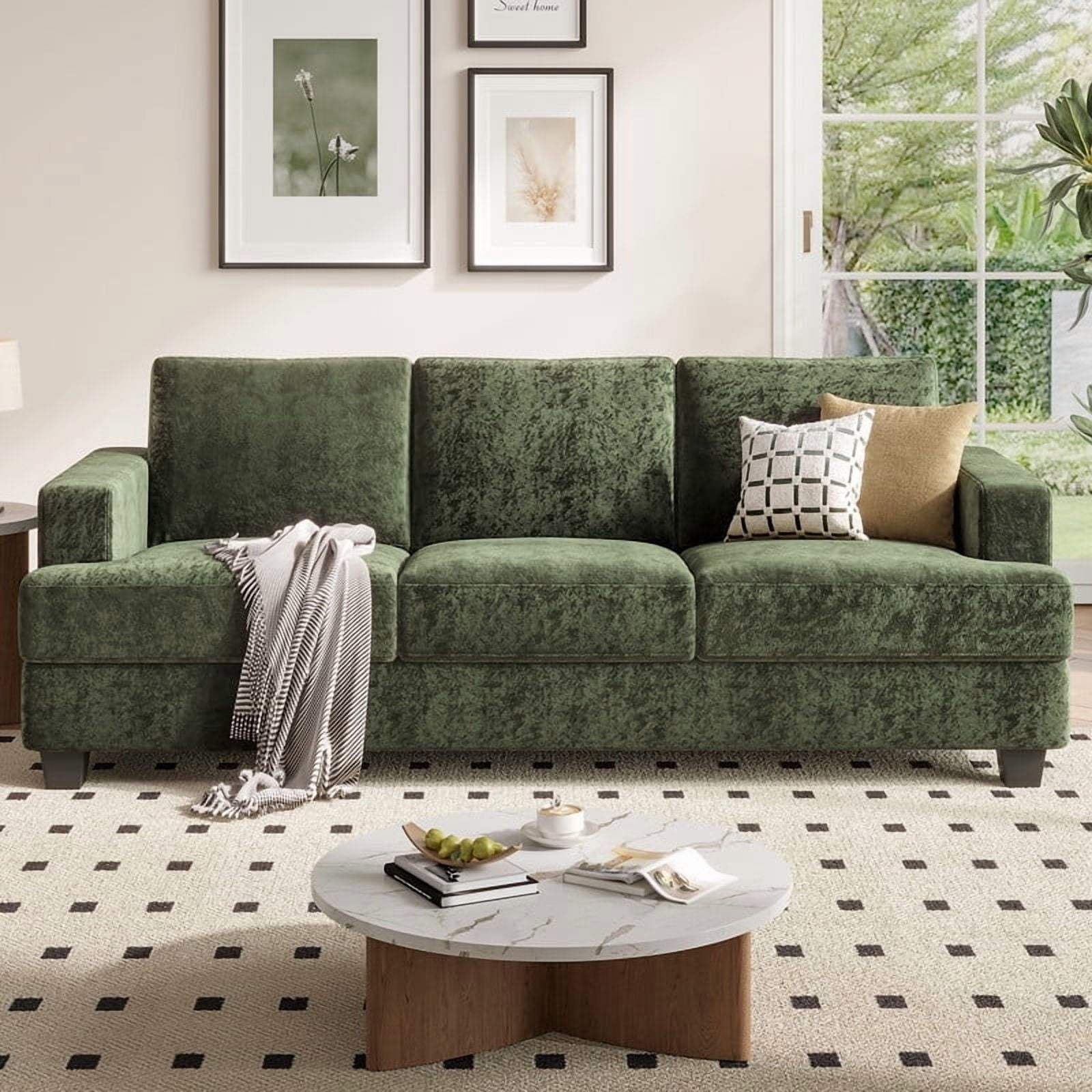 BLAZANT 89" Extra Deep Seats Oversize, Chenille Fabric 3 Seater Sofa ...