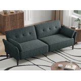 COPIAE 89” Futon Sofa Bed with 2 Square Pillows, Convertible Sleeper ...