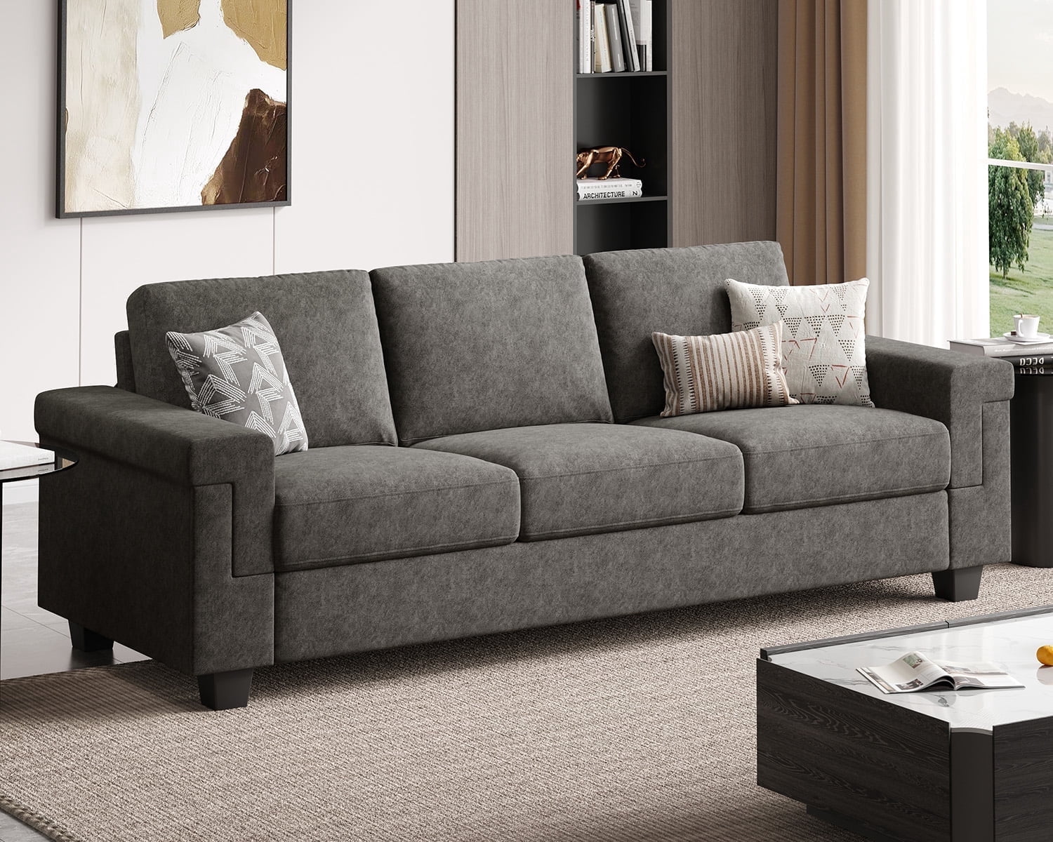 BLAZANT 90 Inch Sofa Couch, 3 Seater Couches with Deep Seats, Modern 3 ...