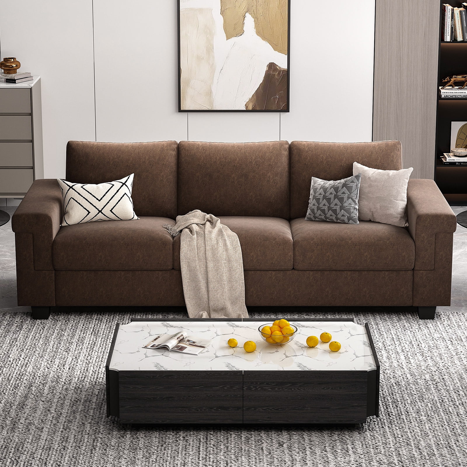 BLAZANT 90 Inch Sofa Couch, 3 Seater Couches with Deep Seats, Modern 3 ...