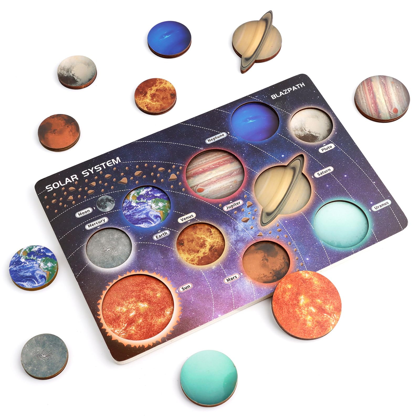 BLAZPATH Solar System Wooden MSF2 Puzzle Toy Model for Toddler ...