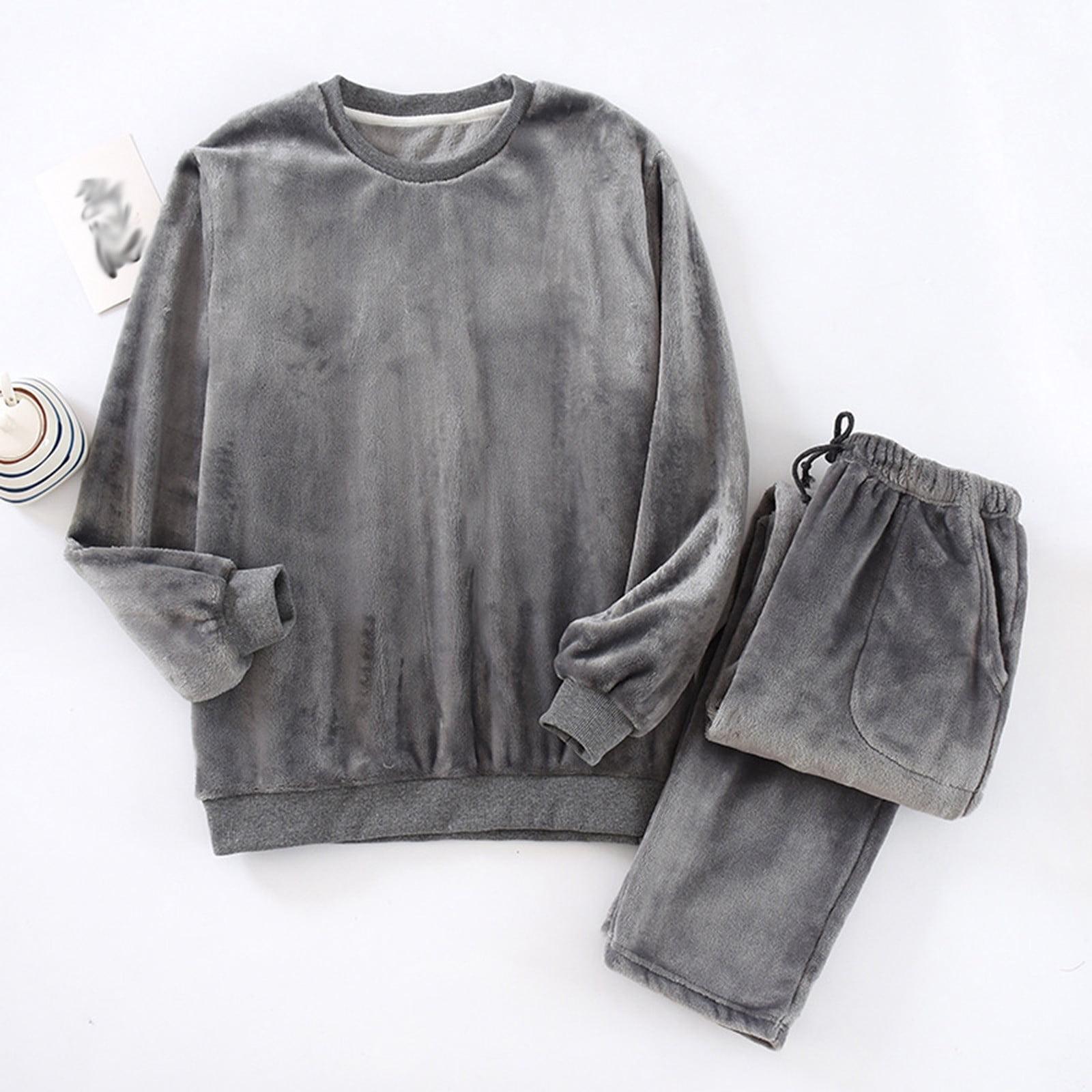 BLCHUNen 2 Piece Lounge Sets for Women Flannel Thickened Warm Winter ...