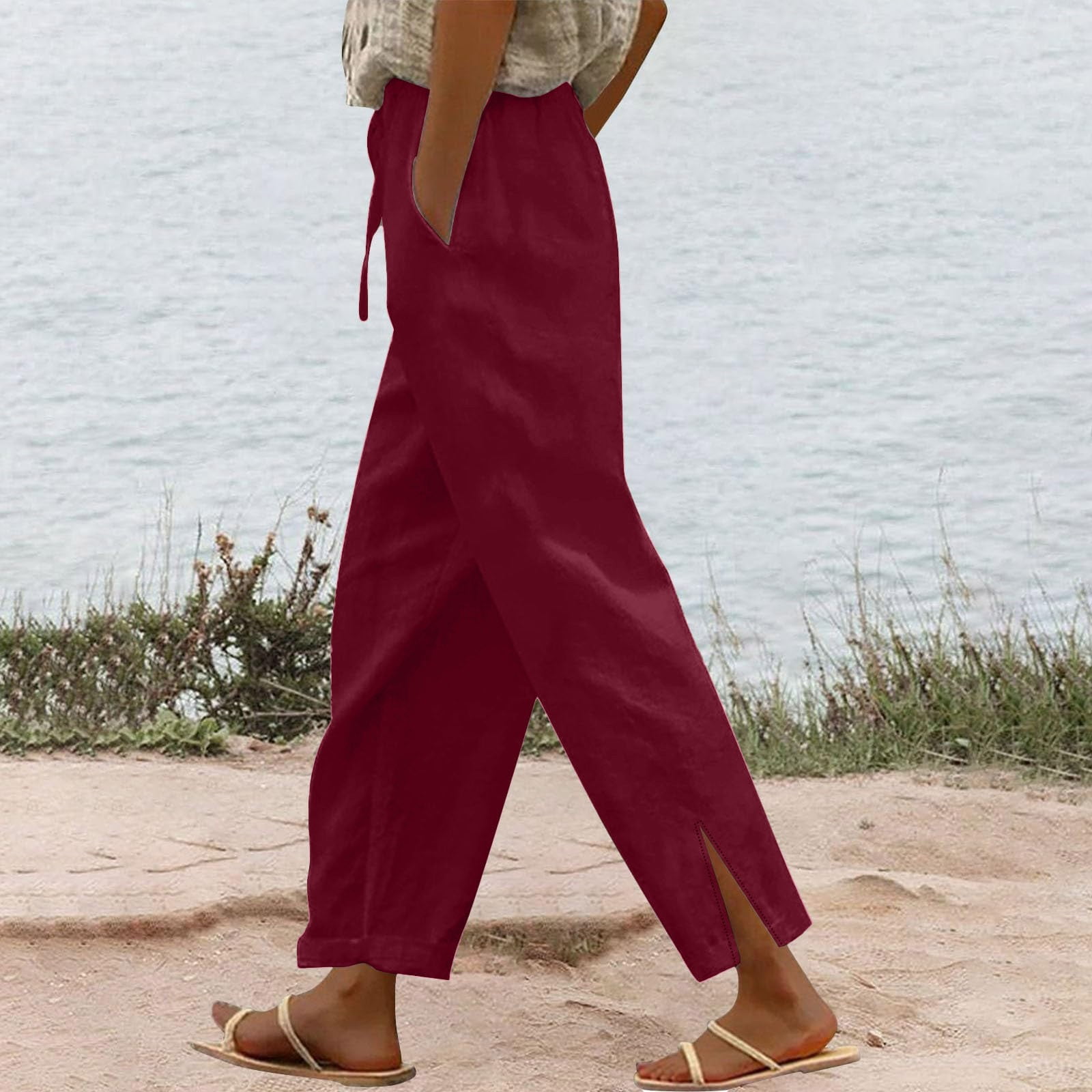 BLCHUNen Baggy Sweatpants for Women Drawstring Elastic Waist Casual ...