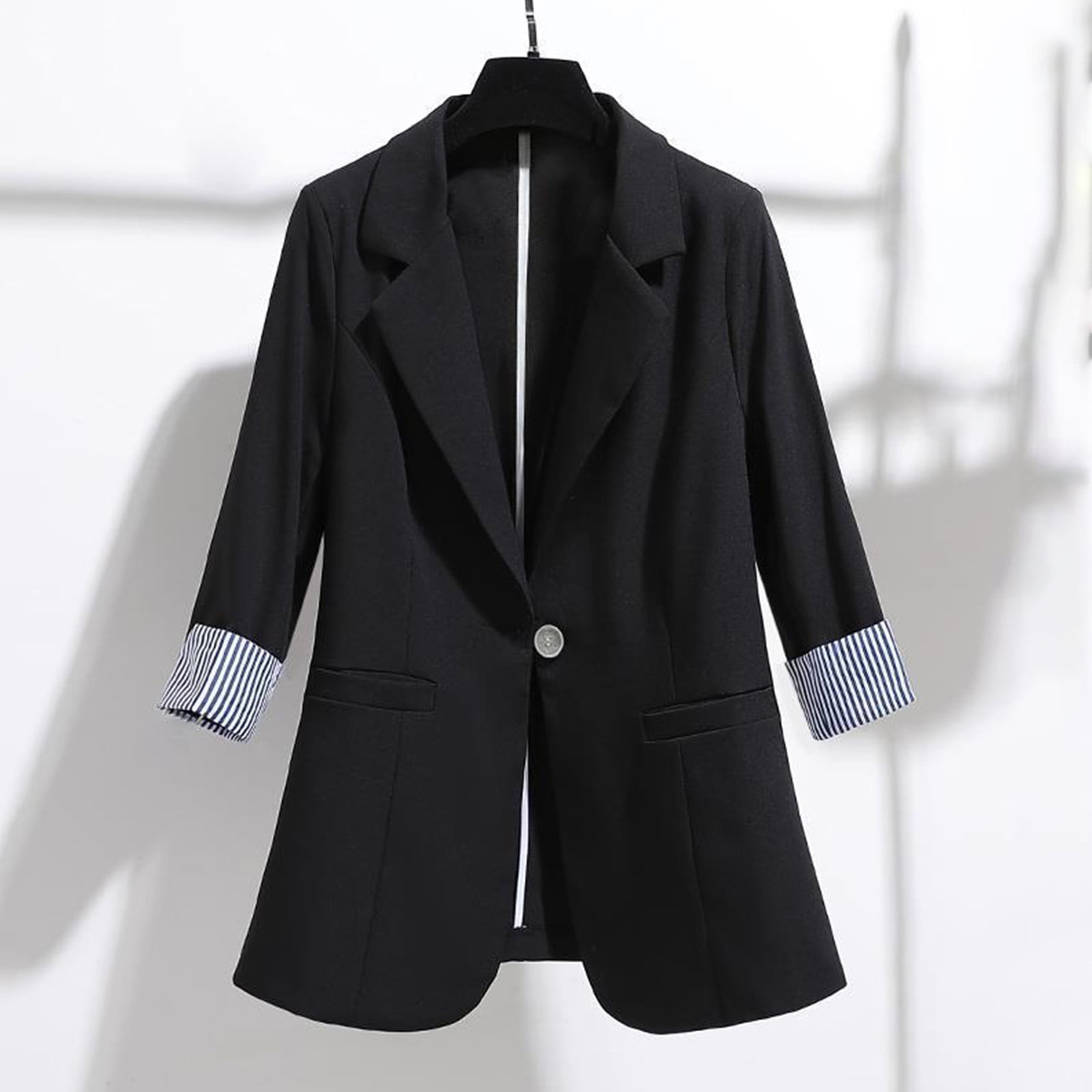 BLCHUNen Blazer for Women Open Front Long Sleeve Cardigan Lightweight ...