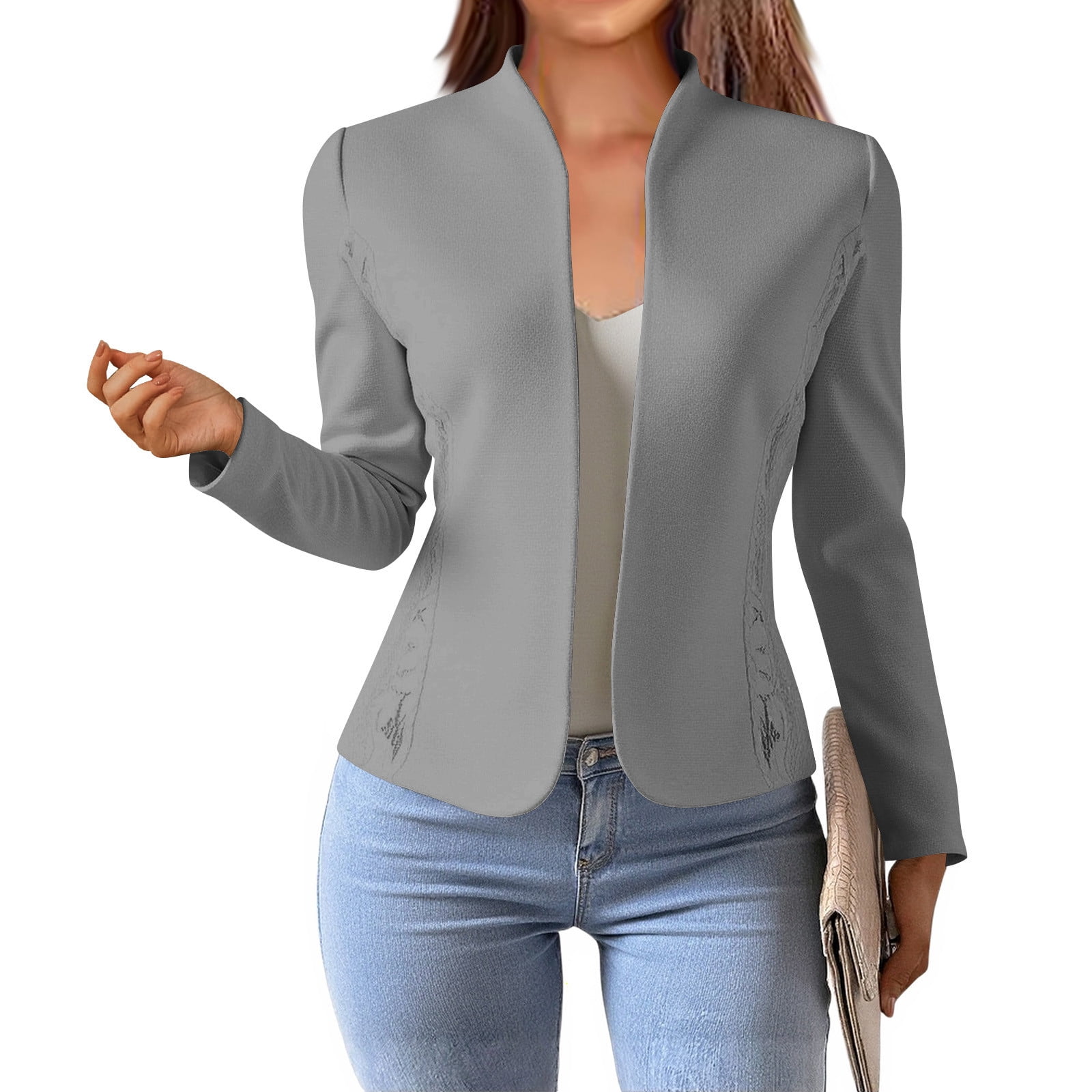 BLCHUNen Blazers for Women Long Sleeve Cardigan Suit Jackets Open Front ...