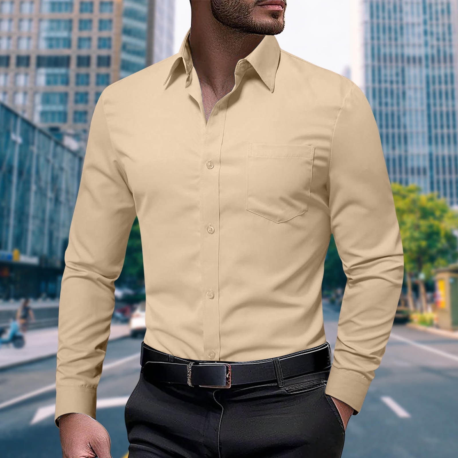 BLCHUNen Business Casual Shirts for Men Long Sleeve Lightweight ...