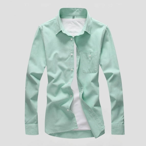 BLCHUNen Dress Shirts for Men Long Sleeve Button down Turndown Collar ...