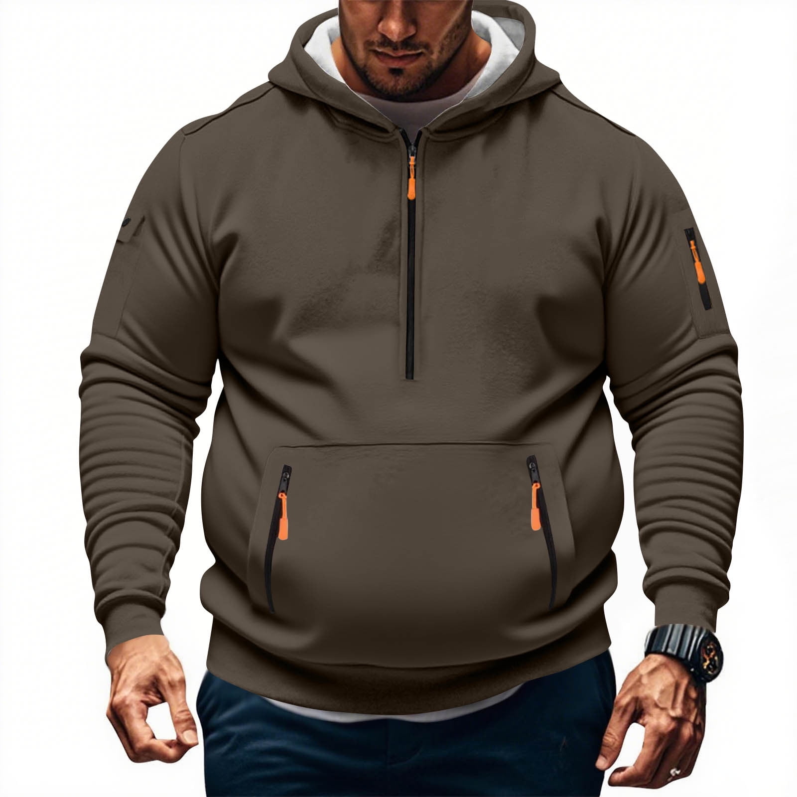 BLCHUNen Hoodies for Men Pullover Fleece Long Sleeve Loose Breathable ...