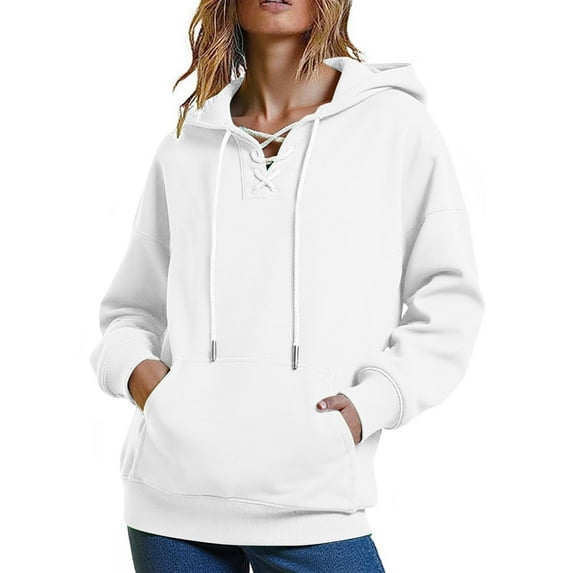 BLCHUNen Hoodies for Women Pullover Chest Pleated Casual Sweatshirts ...