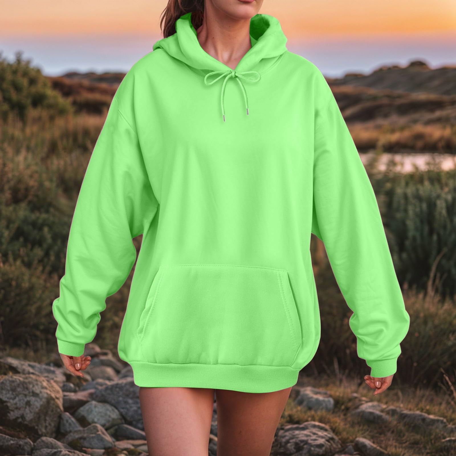 BLCHUNen Hoodies for Women Velour Plush Long Sleeve Loose Pullover ...