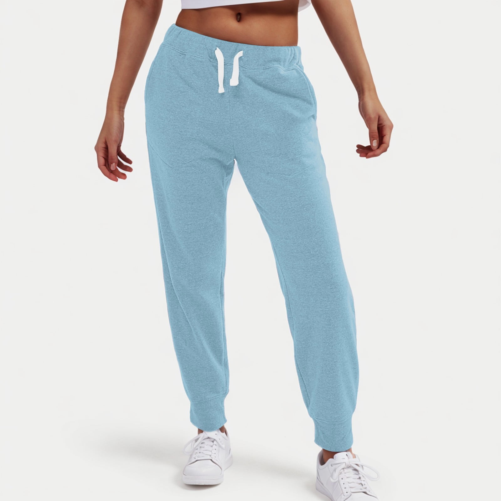 BLCHUNen Joggers Pants for Women Drawstring Elastic Waist Casual Fall ...