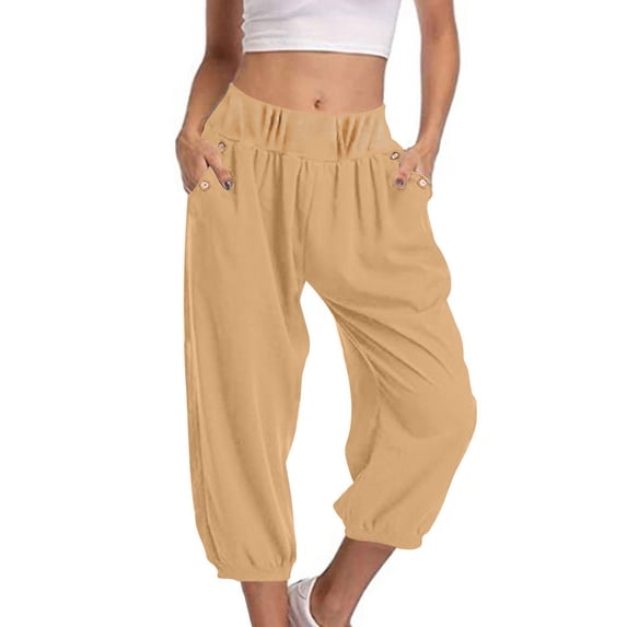 BLCHUNen Joggers Pants for Women Elastic Waist Casual Lightweight ...