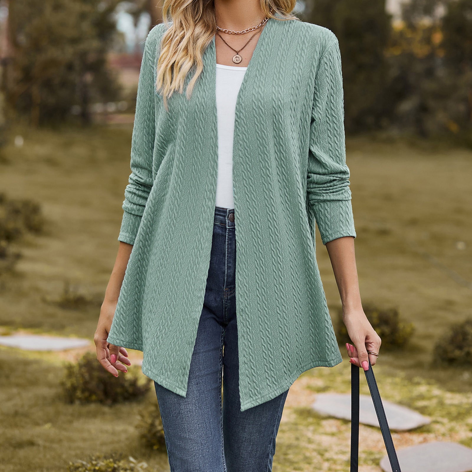 BLCHUNen Long Cardigan for Women Long Sleeve Open Front Lightweight ...