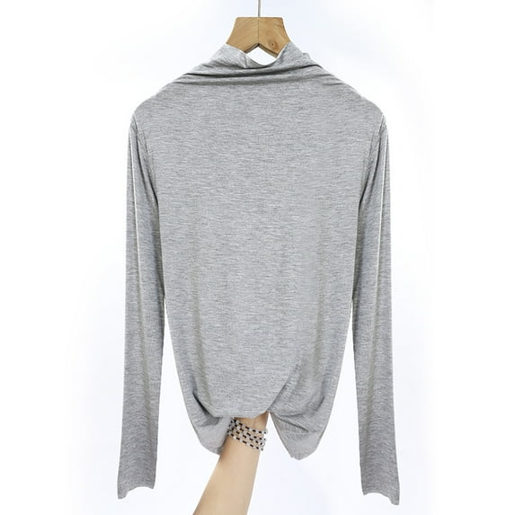 BLCHUNen Long Sleeve Shirts for Women Turtle Neck Casual Lightweight ...