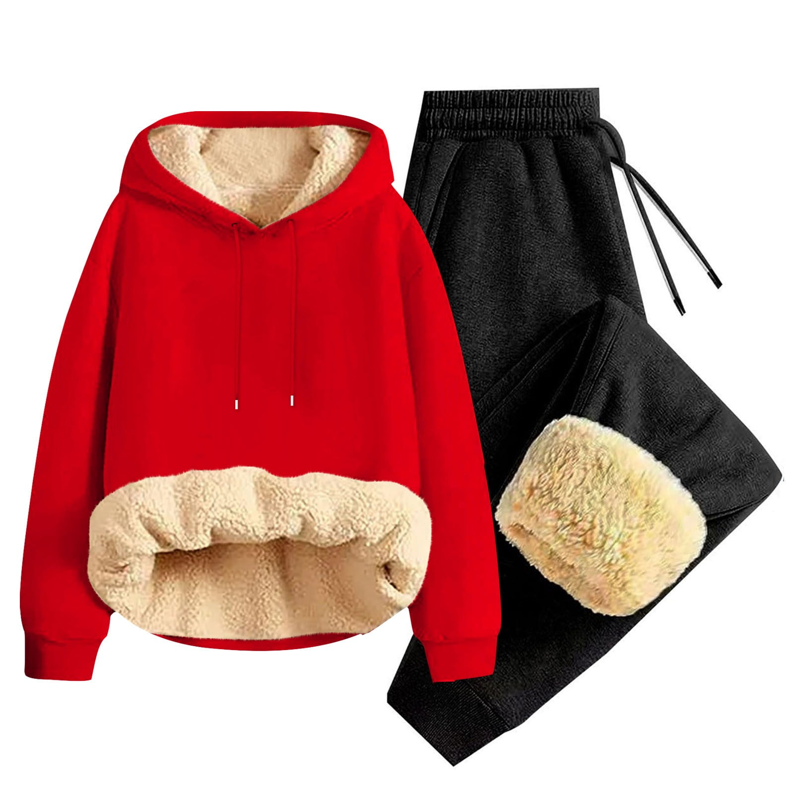 BLCHUNen Men Sweatsuits Sets 2 Piece Sets Long Sleeve Fleece Pullover ...