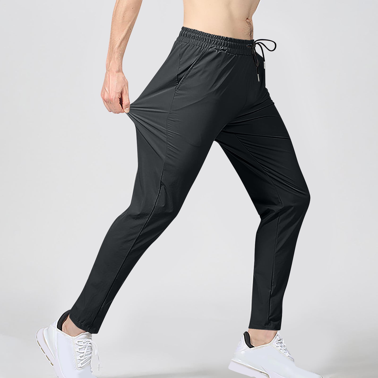 BLCHUNen Mens Gym Pants Lightweight Stretch Drawstring Quick Drying ...