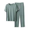 BLCHUNen Mens Pajamas Set Plus Size Loungewear Short Sleeve Casual Tees ...