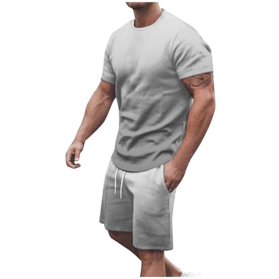 BLCHUNen Mens Short Sets 2 Pieces Set Crew Neck Casual Tops and ...
