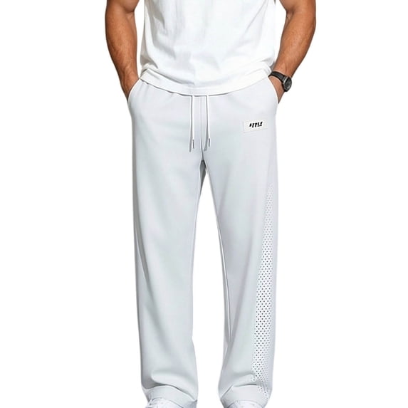 BLCHUNen Mens Workout Pants Straight Leg Casual Eyelet Track Pants ...