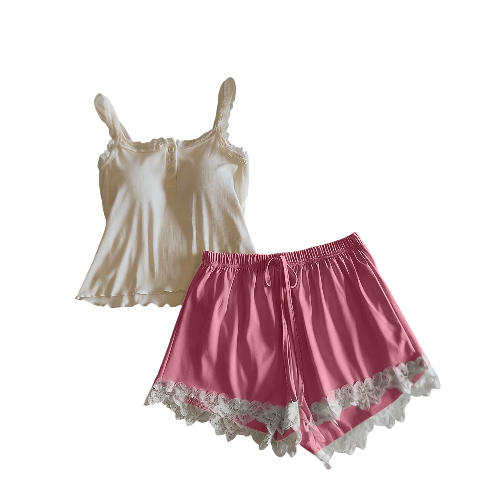 BLCHUNen Pajamas for Women Set Sleeveless Button Square Neck ...