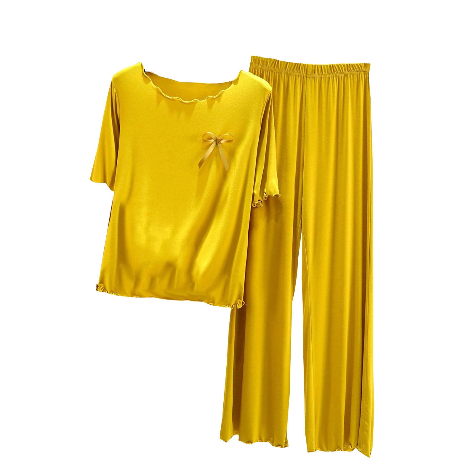 BLCHUNen Pajamas for Women Set Soft Short Sleeve Casual Loose Tees ...