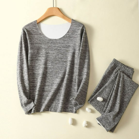 BLCHUNen Pajamas for Women Sets Crew Neck Pullover Long Sleeve 2 Piece ...